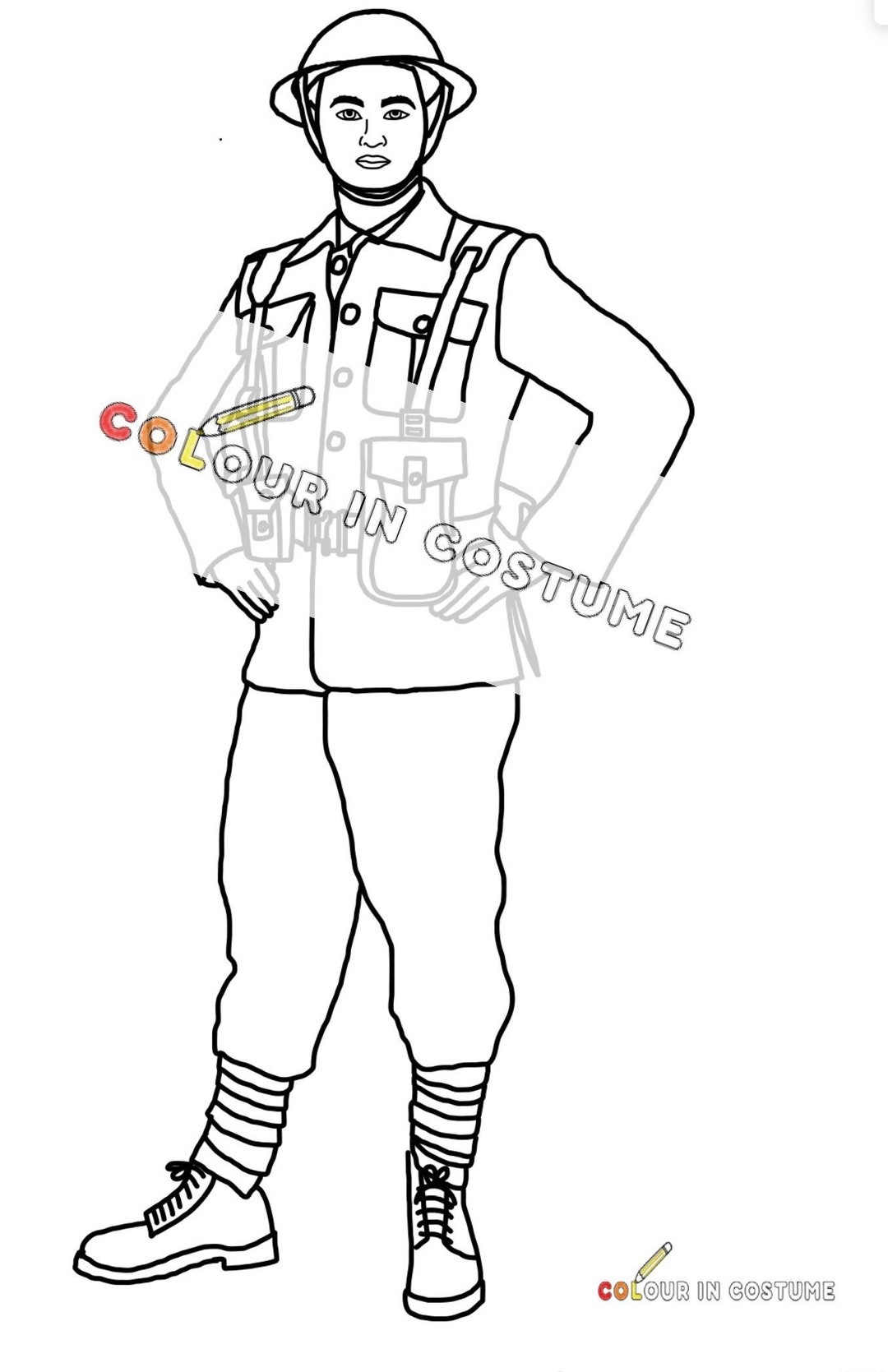 World War 1 Soldier - Printable Colouring in Page + Fact Sheet. - Etsy