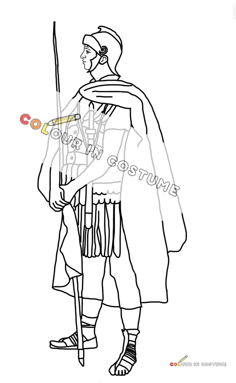 Roman Soldier - Printable Colouring in Page + Fact Sheet - Etsy