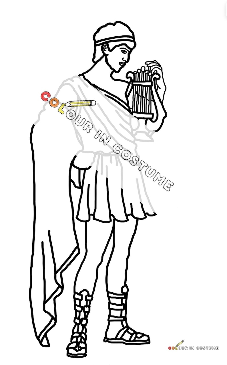 Ancient Greek Man - Printable Colouring in Page + Fact Sheet. - Etsy ...
