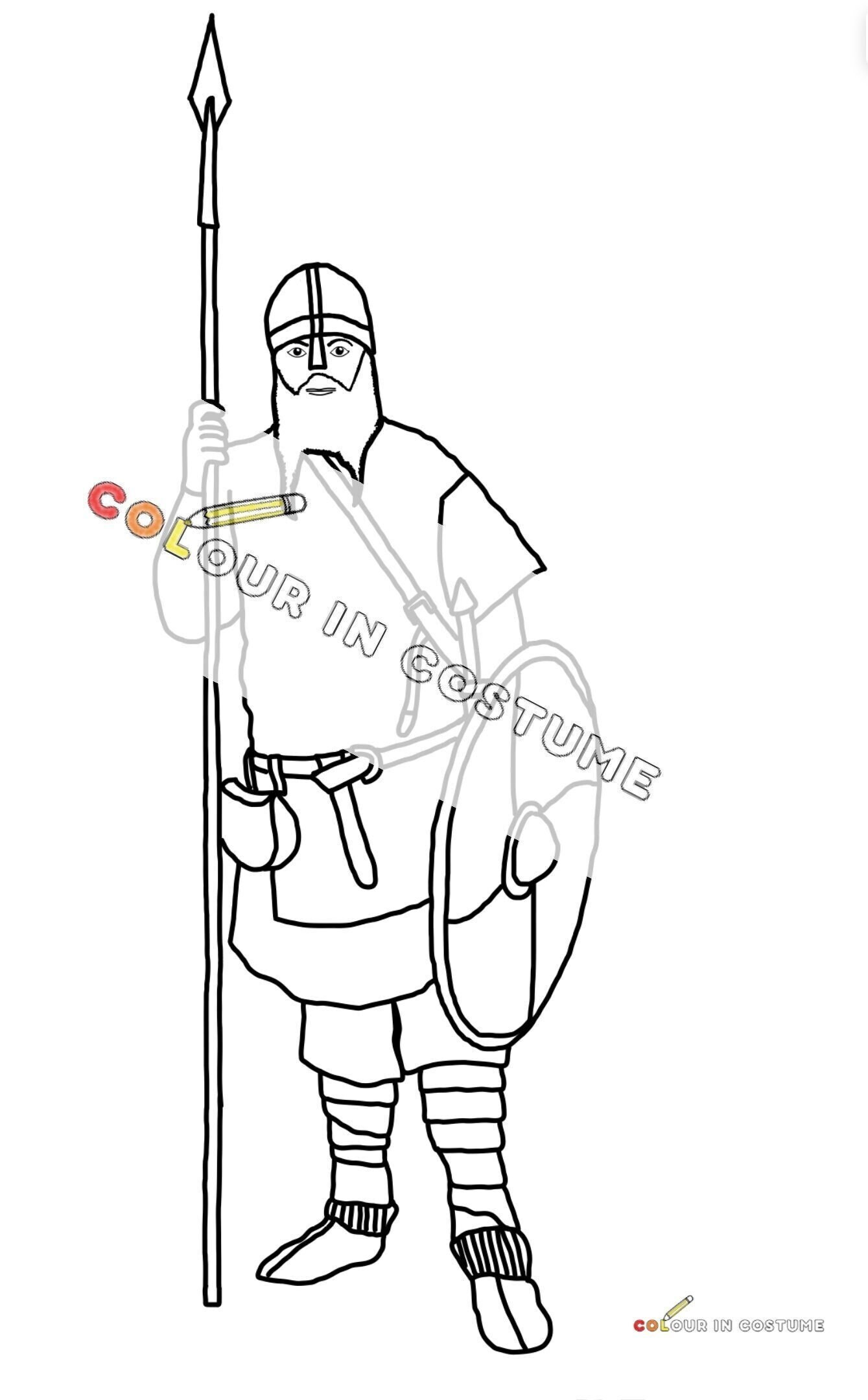 Viking Warrior printable Colouring in Page Fact Sheet - Etsy