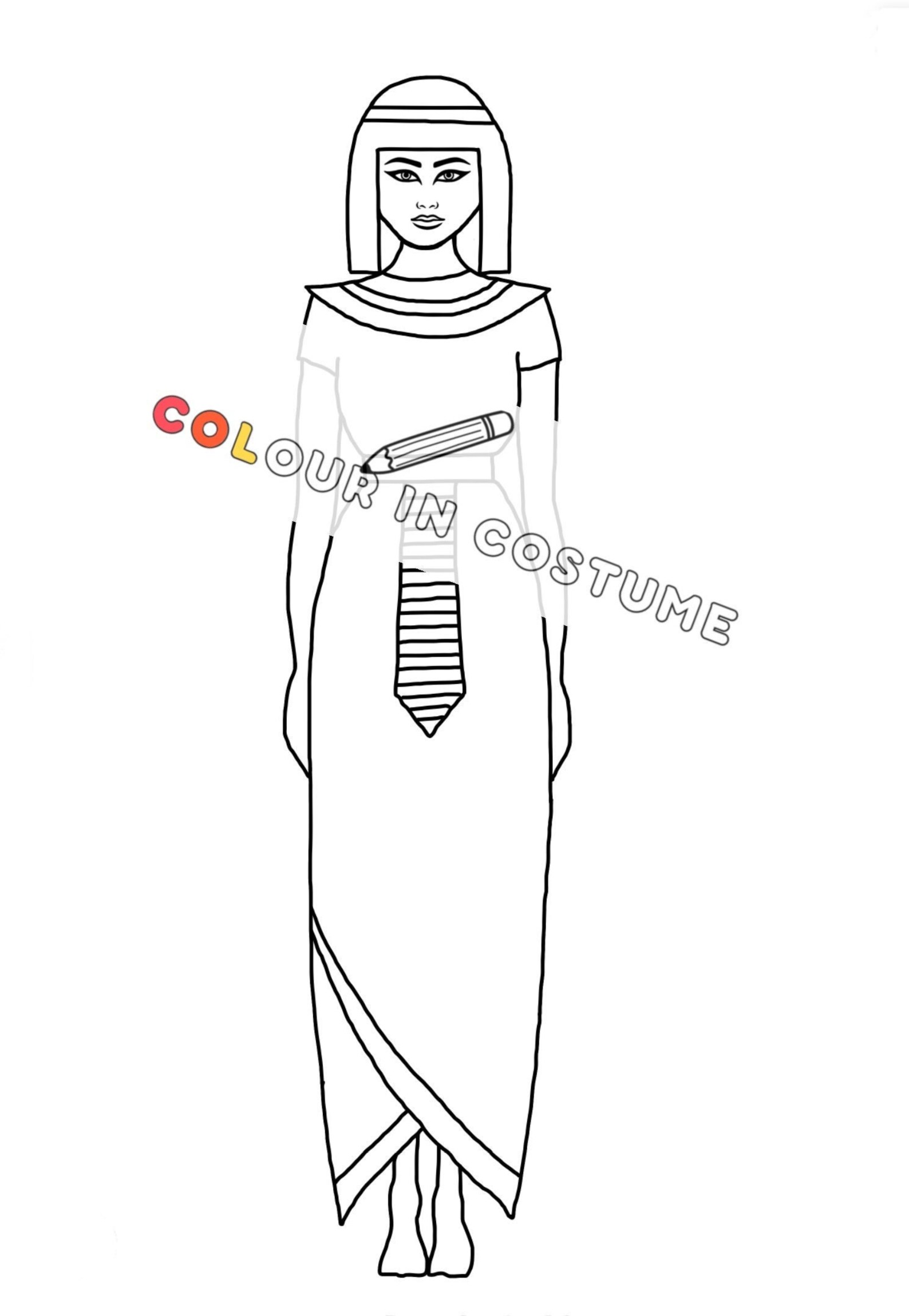 Ancient Egyptian Woman - Printable Colouring in Page - Etsy