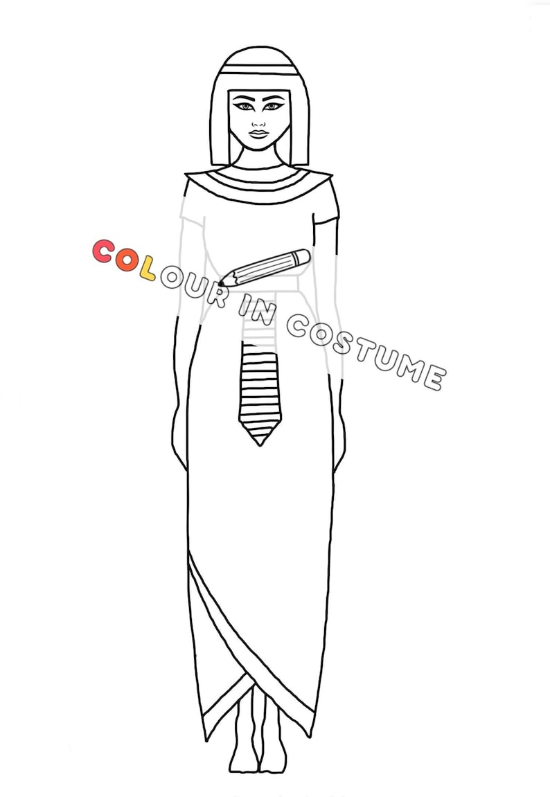 Ancient Egyptian Woman - Printable Colouring in Page - Etsy