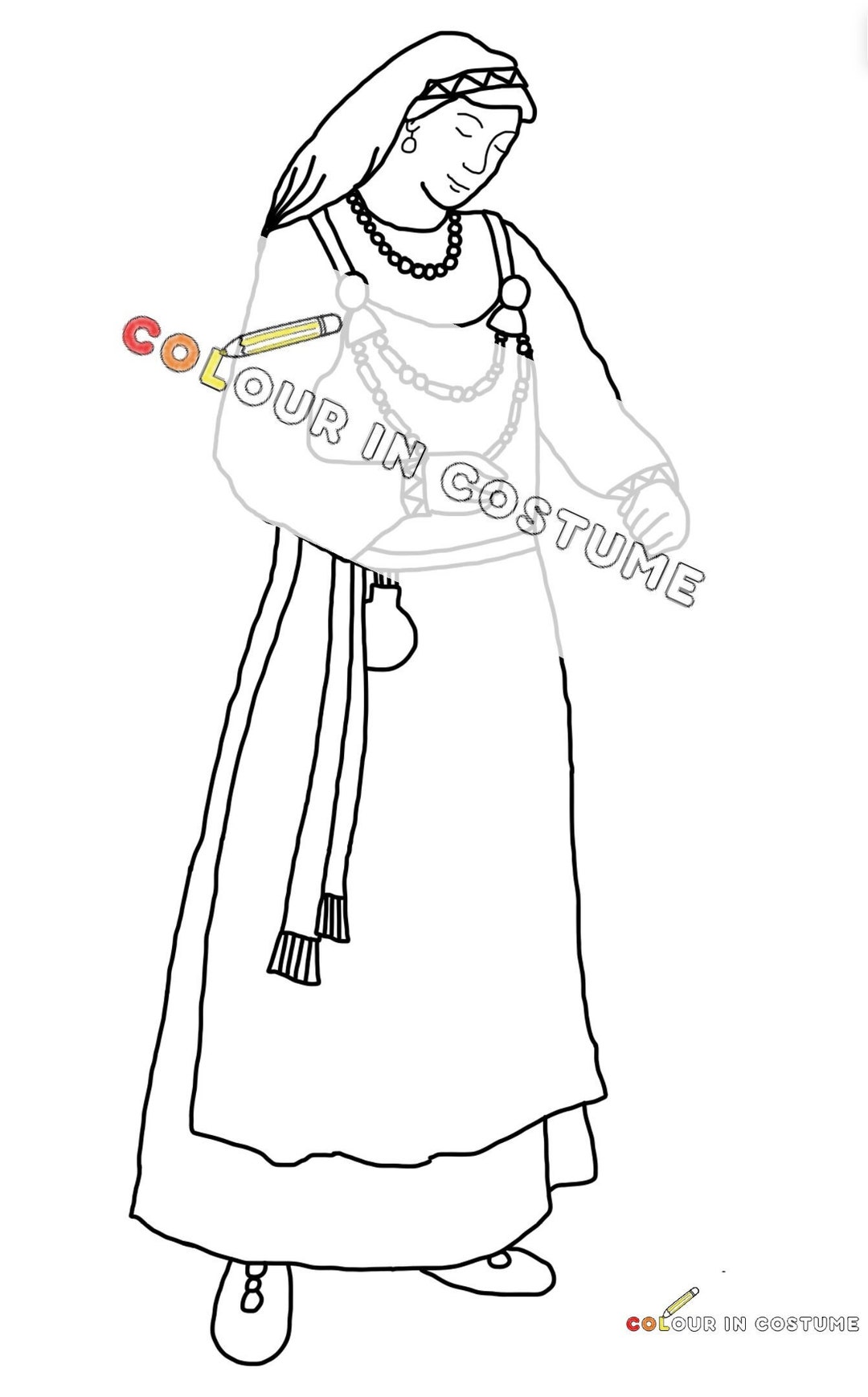 Viking Woman - Printable Colouring in Page + Fact Sheet. - Etsy