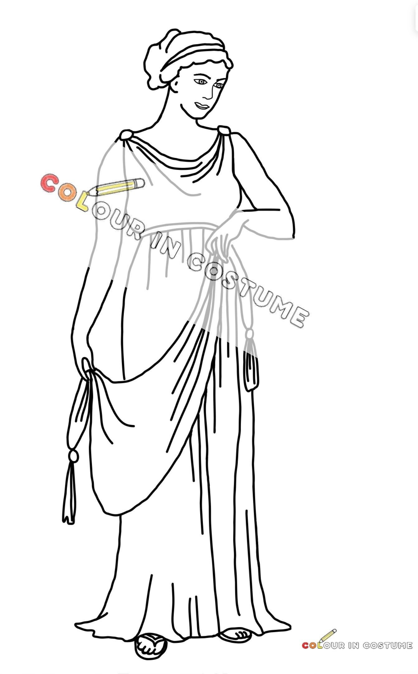 Roman Woman - Printable Colouring Page + Fact Sheet - Etsy
