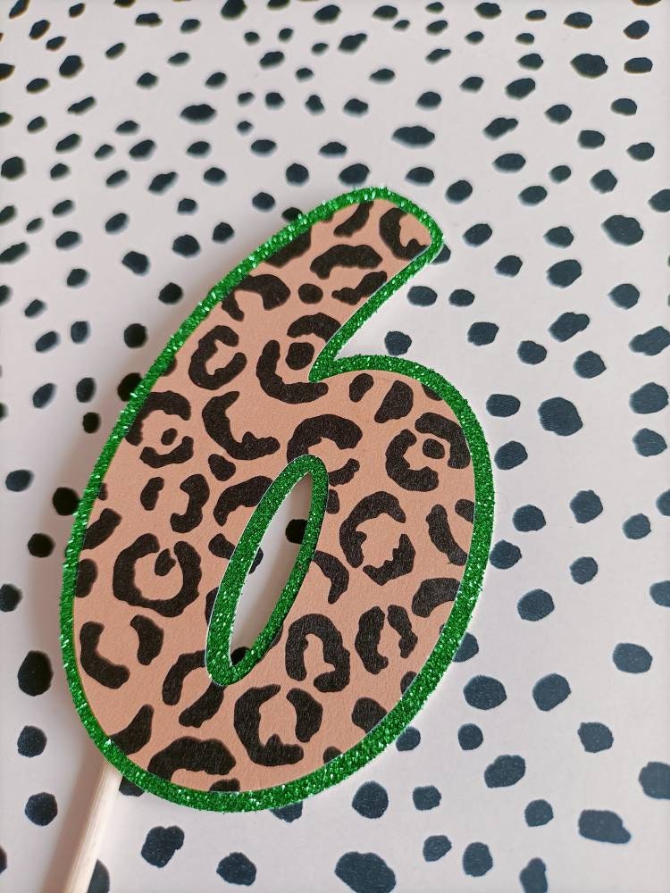 Number Cake Topper leopard Print Cake Topper Birthday Cake Topper Age ...