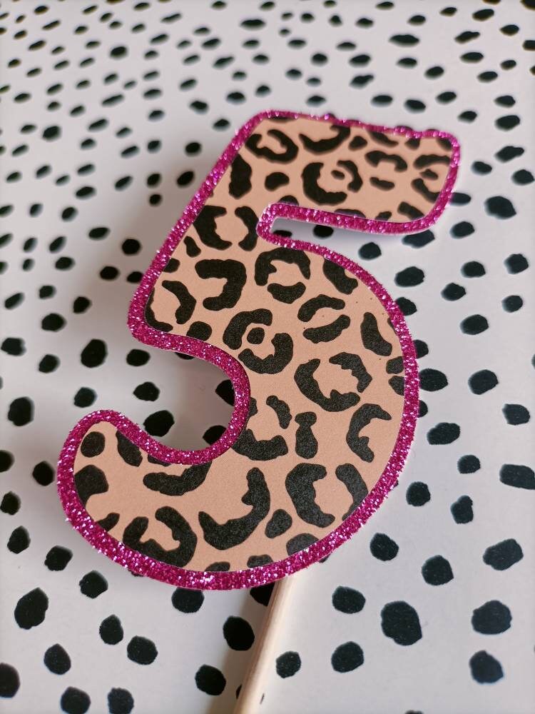 Number Cake Topper leopard Print Cake Topper Birthday Cake Topper Age ...