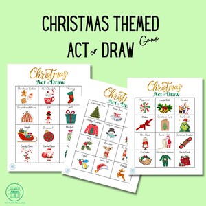 Christmas Charades Pictionary Game, School Party Game, Christmas ...