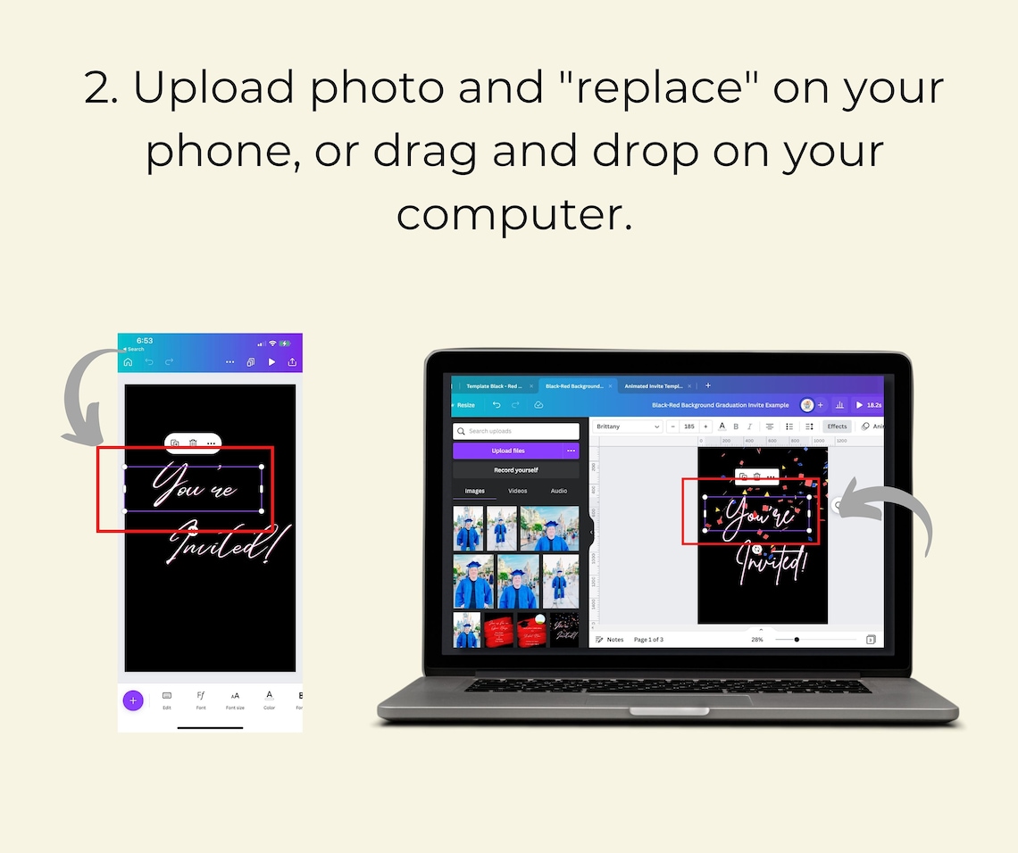 Video Invitation Template Animated Graduation Party Canva - Etsy