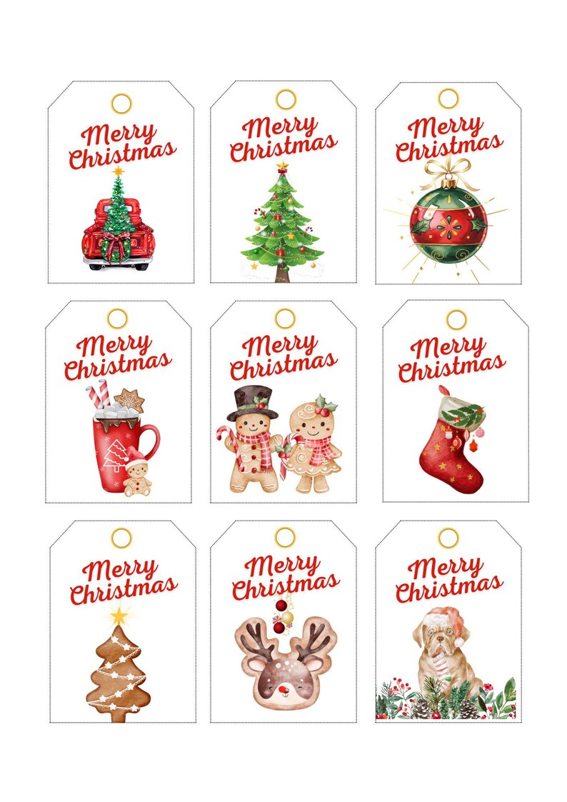 Watercolor Christmas Gift Tags | Printable Holiday Designs (digital ...