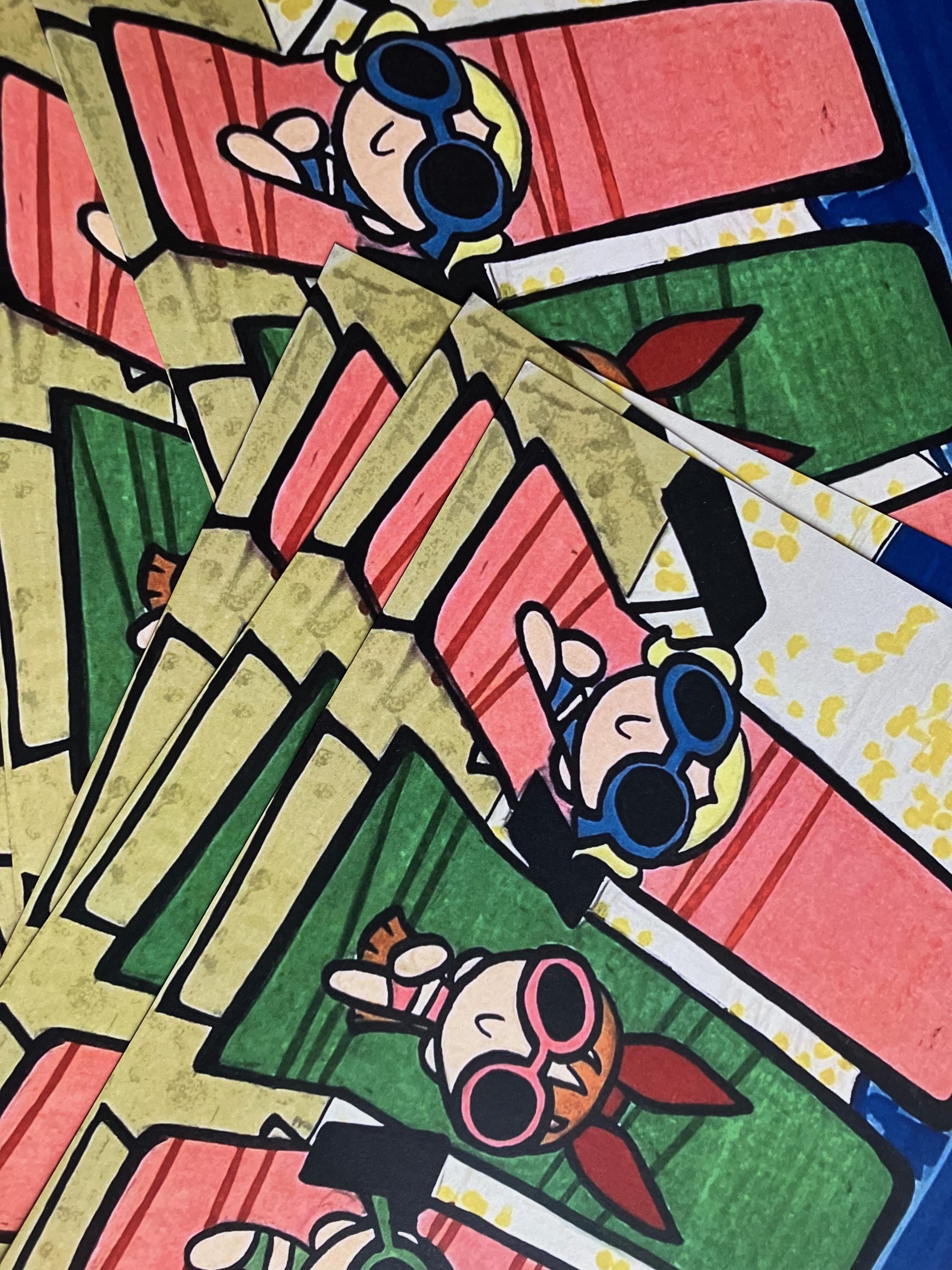 Sunbathing Powerpuff Girls - Beach Print, Girls in Deckchairs, Beach ...