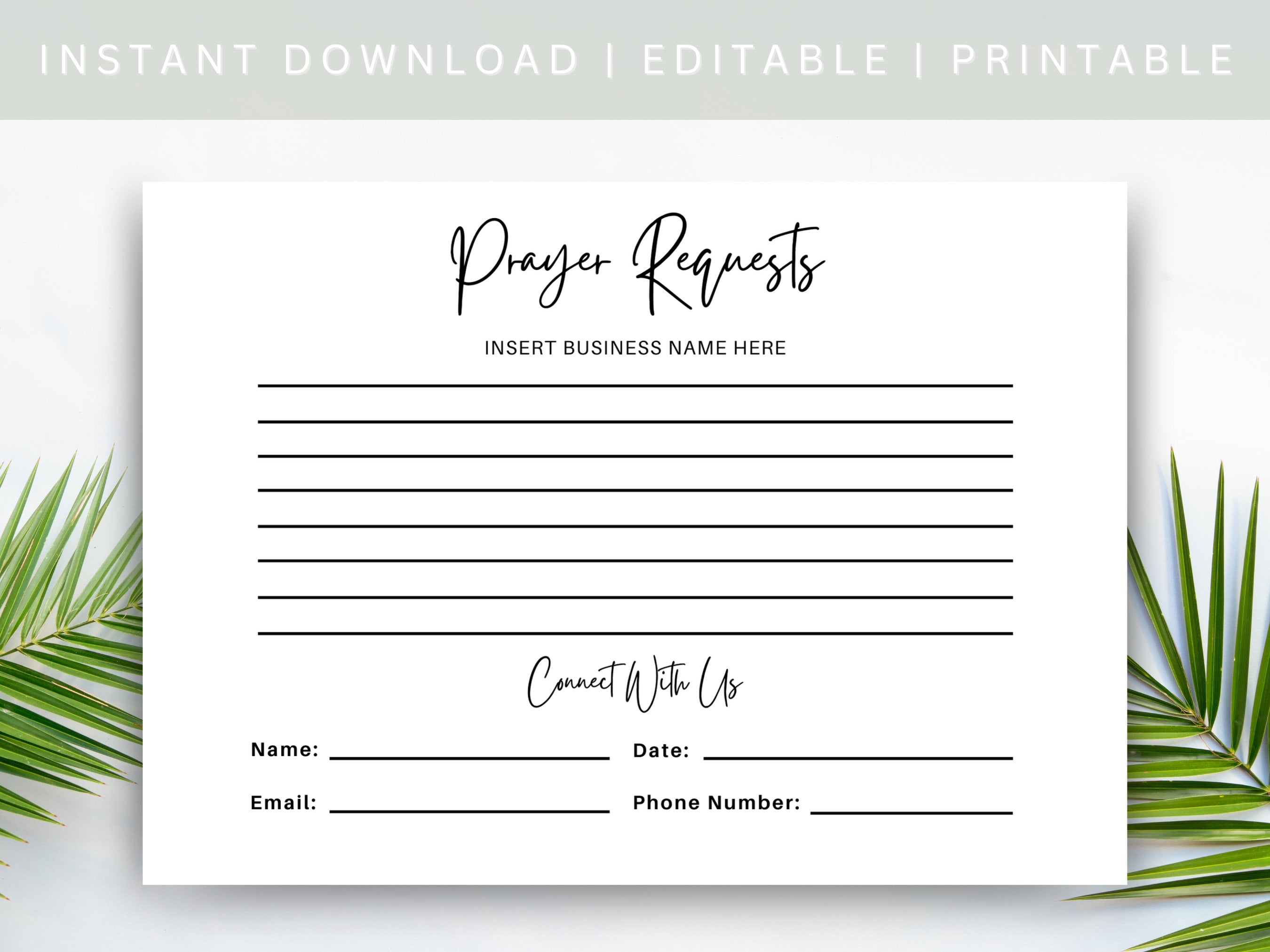 Prayer Request Forms Printable