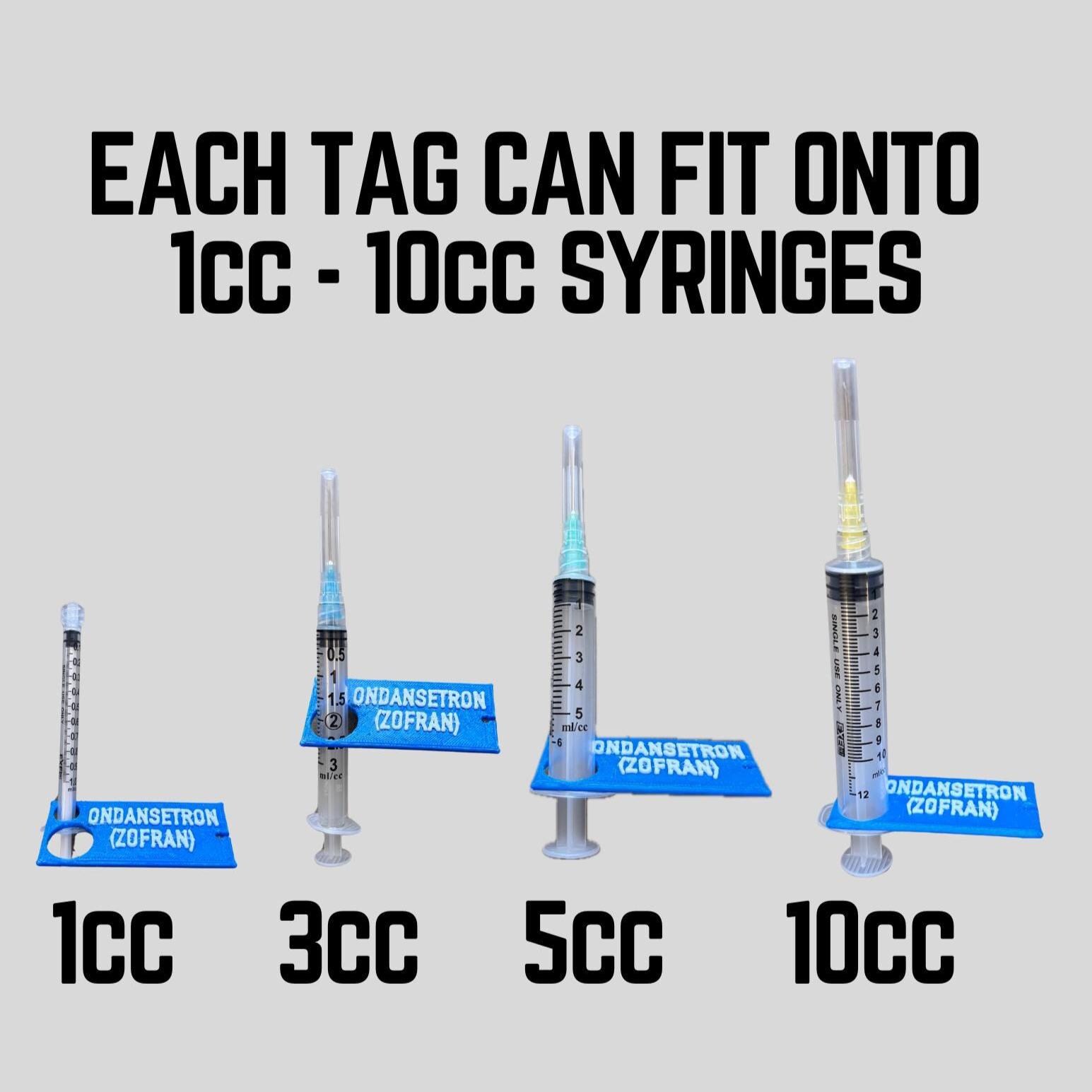 3D Printed Syringe Tags: Reusable Medication Labels - Etsy