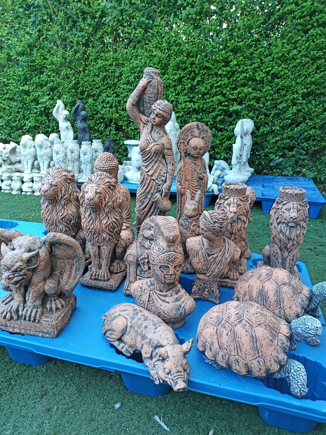 Buddha Meditating Stone Statue Garden Ornament Concrete Zen ...