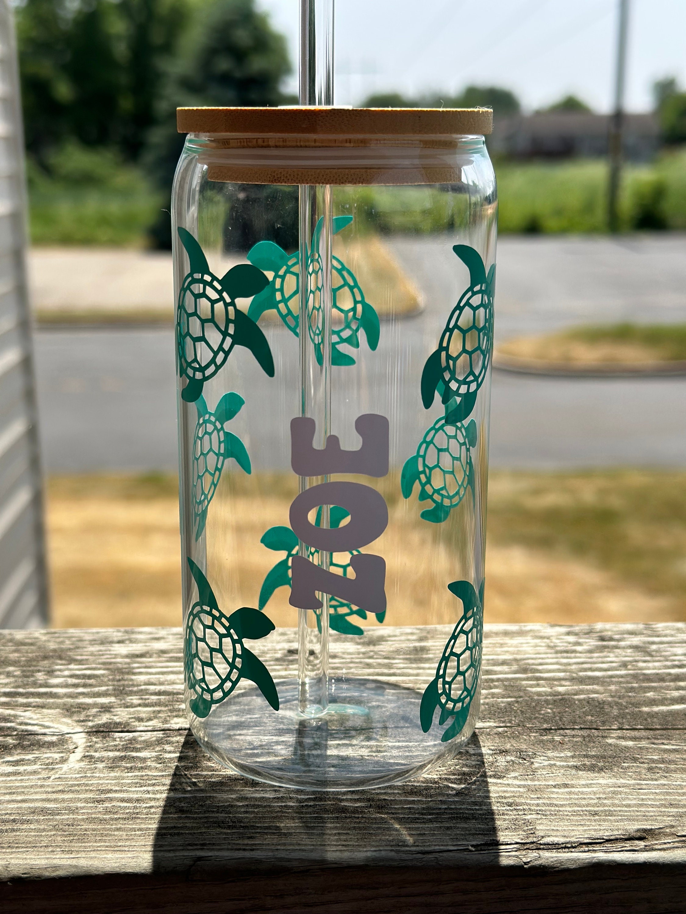 Tropical Sea Turtle Glass Tumbler Beer Can Glass Sea - Etsy