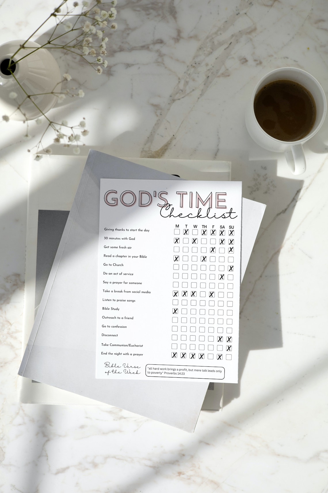 Faith Tracker/ Daily/weekly Checklist Undated Printable & Customizable ...