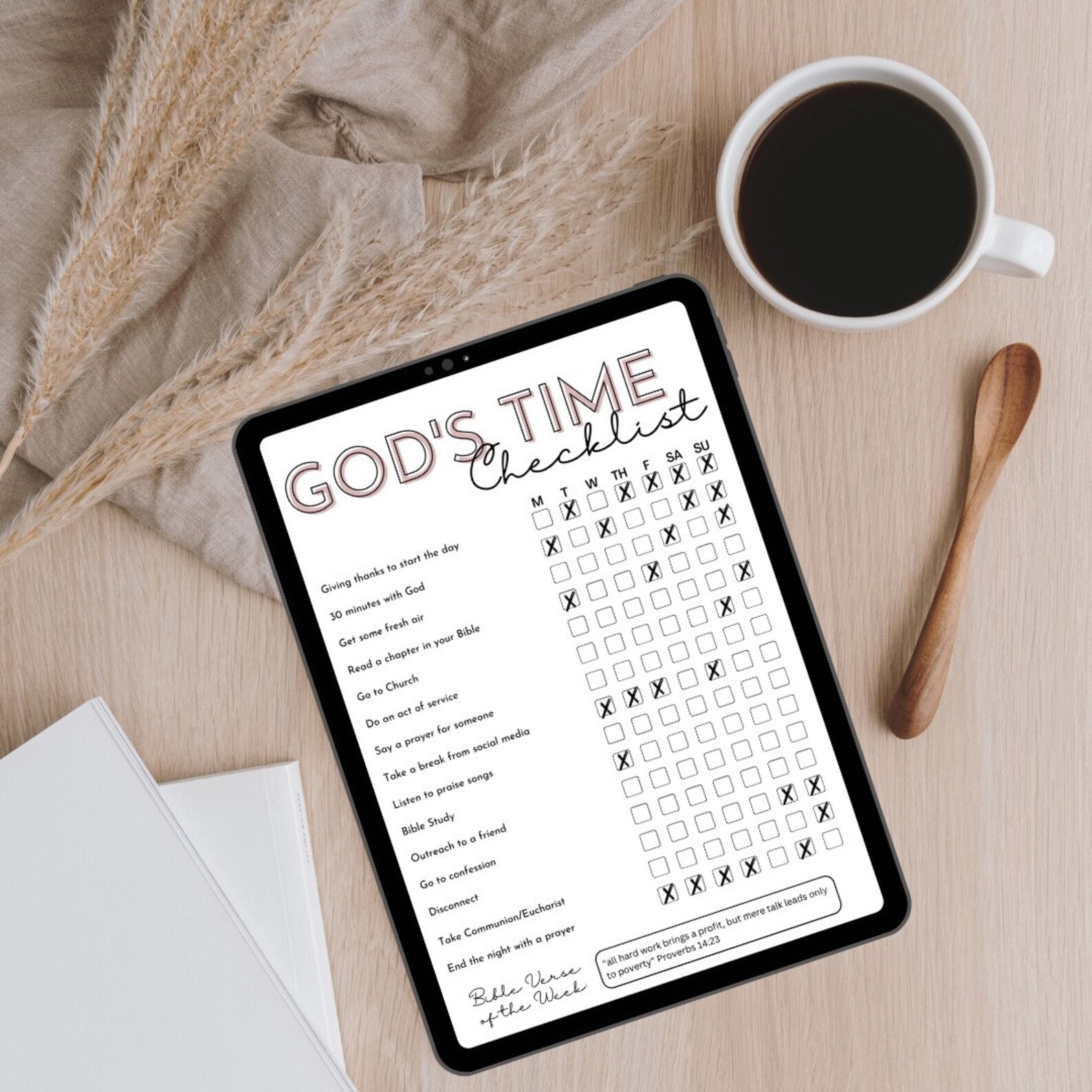 Faith Tracker/ Daily/weekly Checklist Undated Printable & Customizable ...