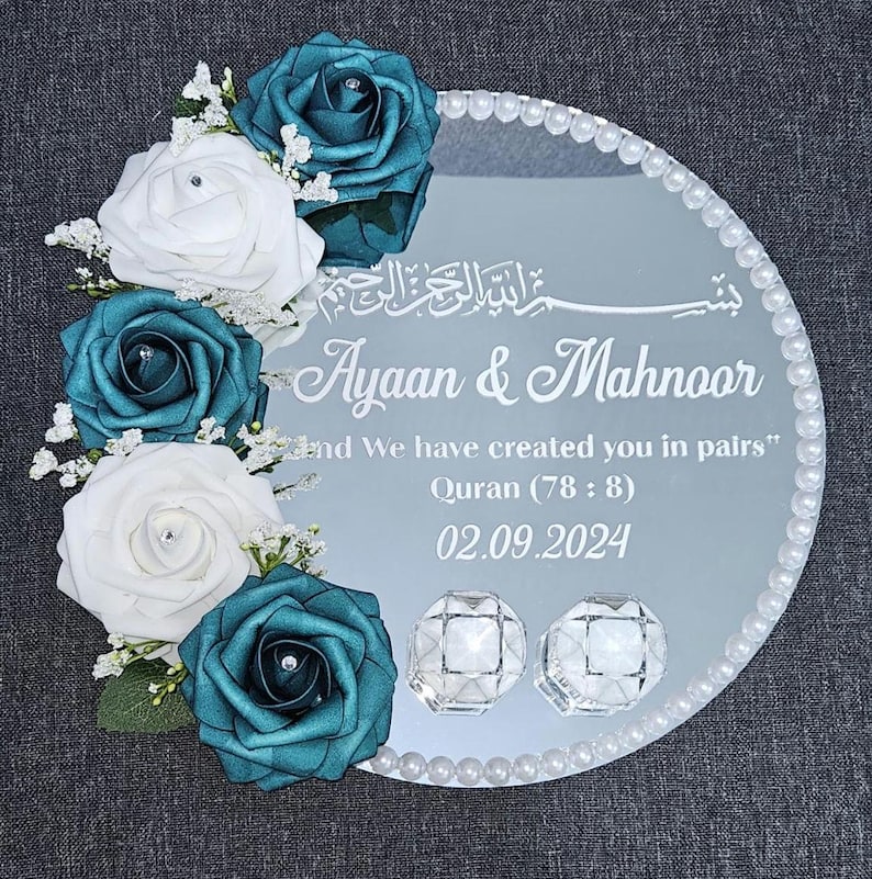 Personalised Luxury Wedding Ring Plate for Nikkah, Wedding, Engagement ...