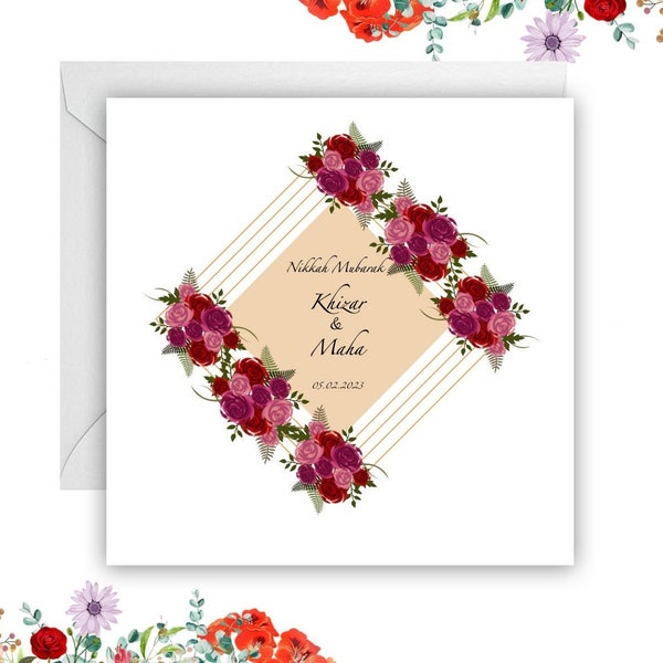 Nikkah Card - Etsy UK