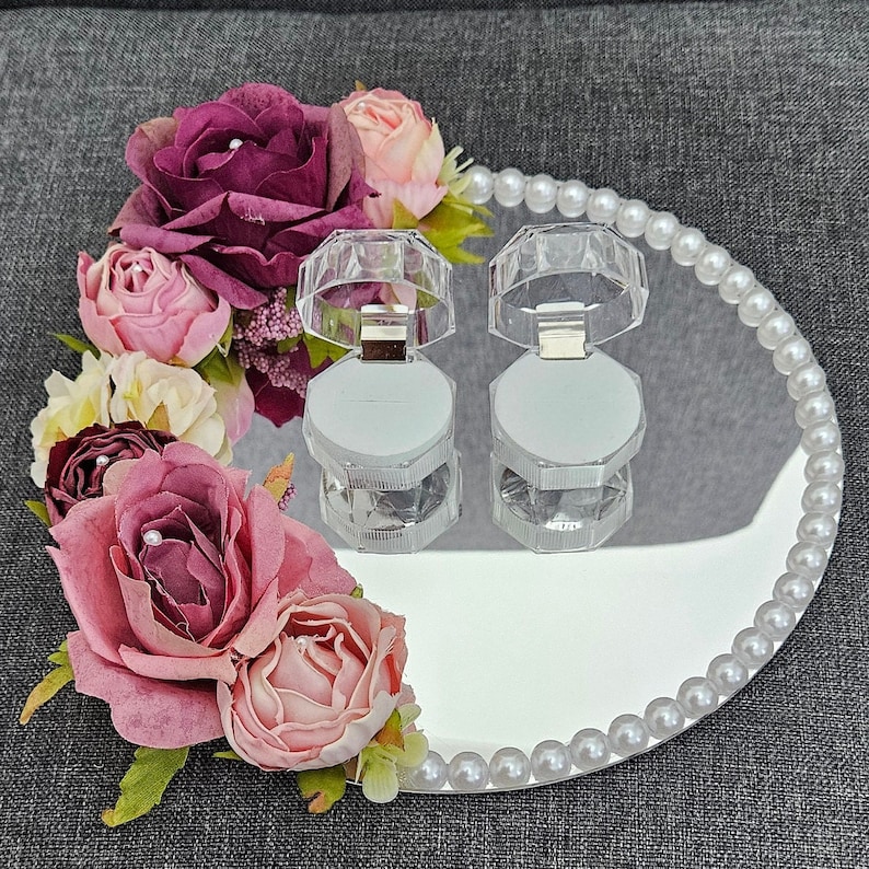 Personalised Luxury Wedding Ring Plate for Nikkah, Wedding, Engagement ...
