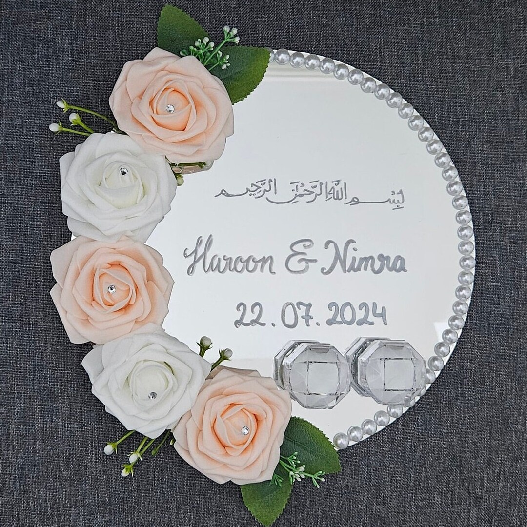 Personalised Luxury Wedding Ring Plate for Nikkah, Wedding, Engagement ...