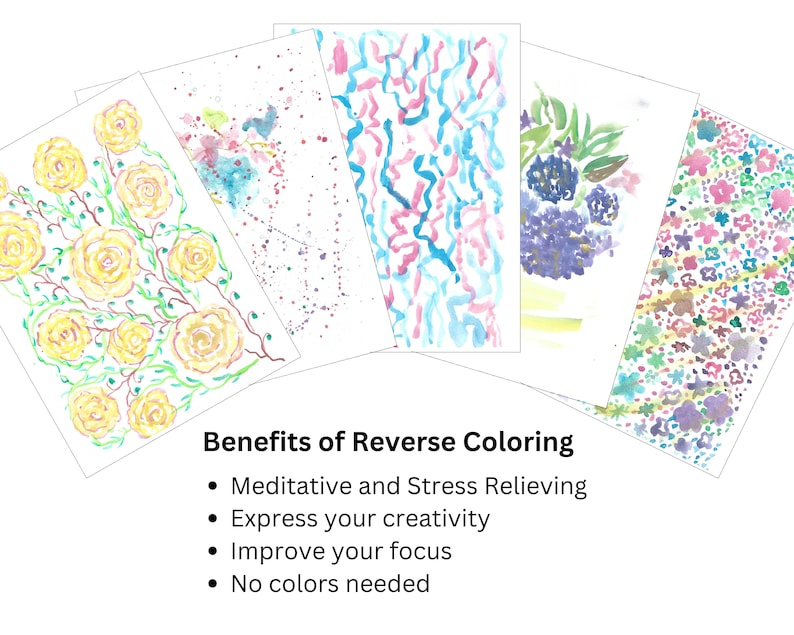 Reverse Coloring Book Digital Download PDF Coloring in Reverse - Etsy