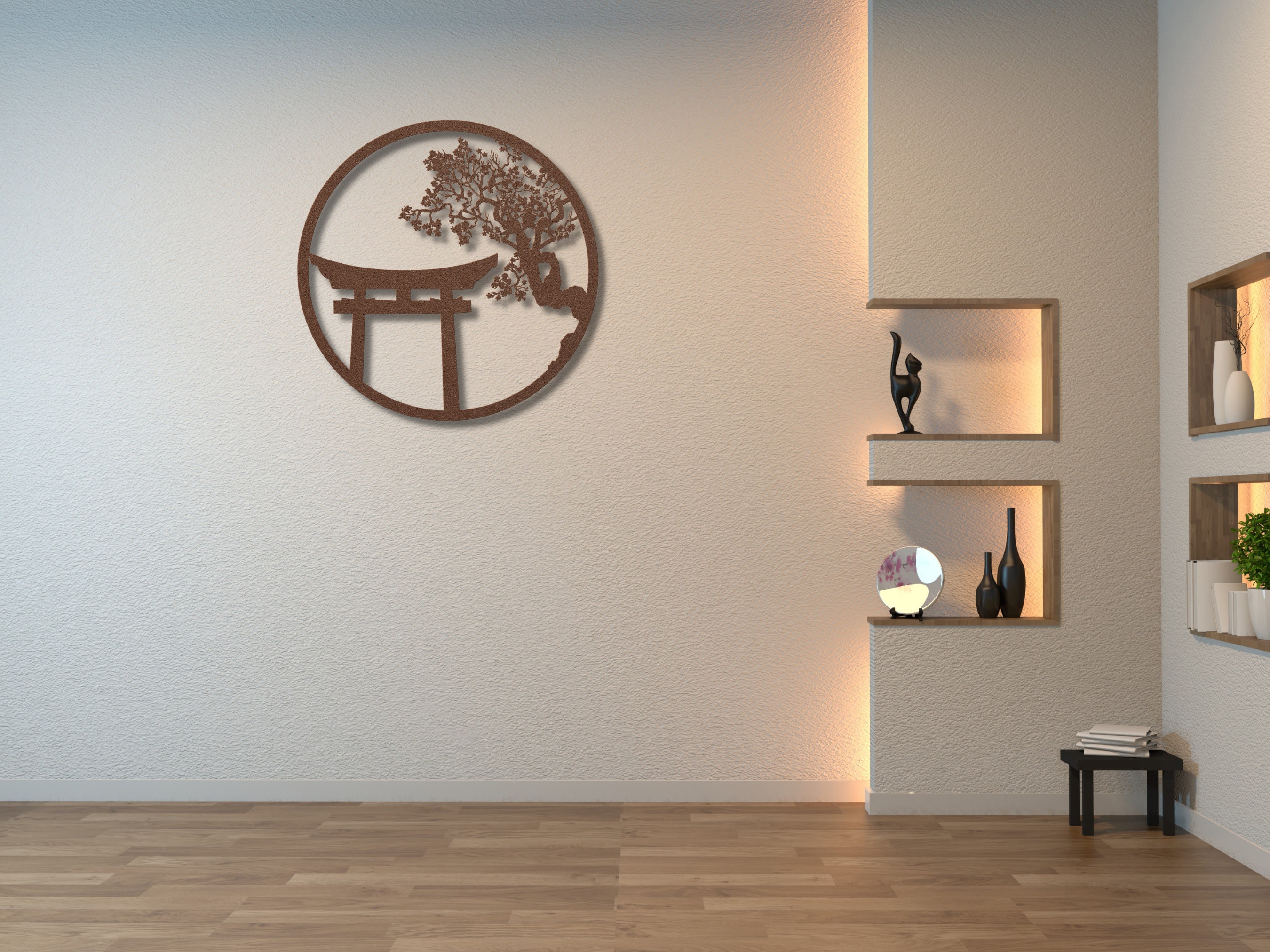 Japanese Metal Wall Art Bonsai Tree Metal Art Cherry Blossom - Etsy