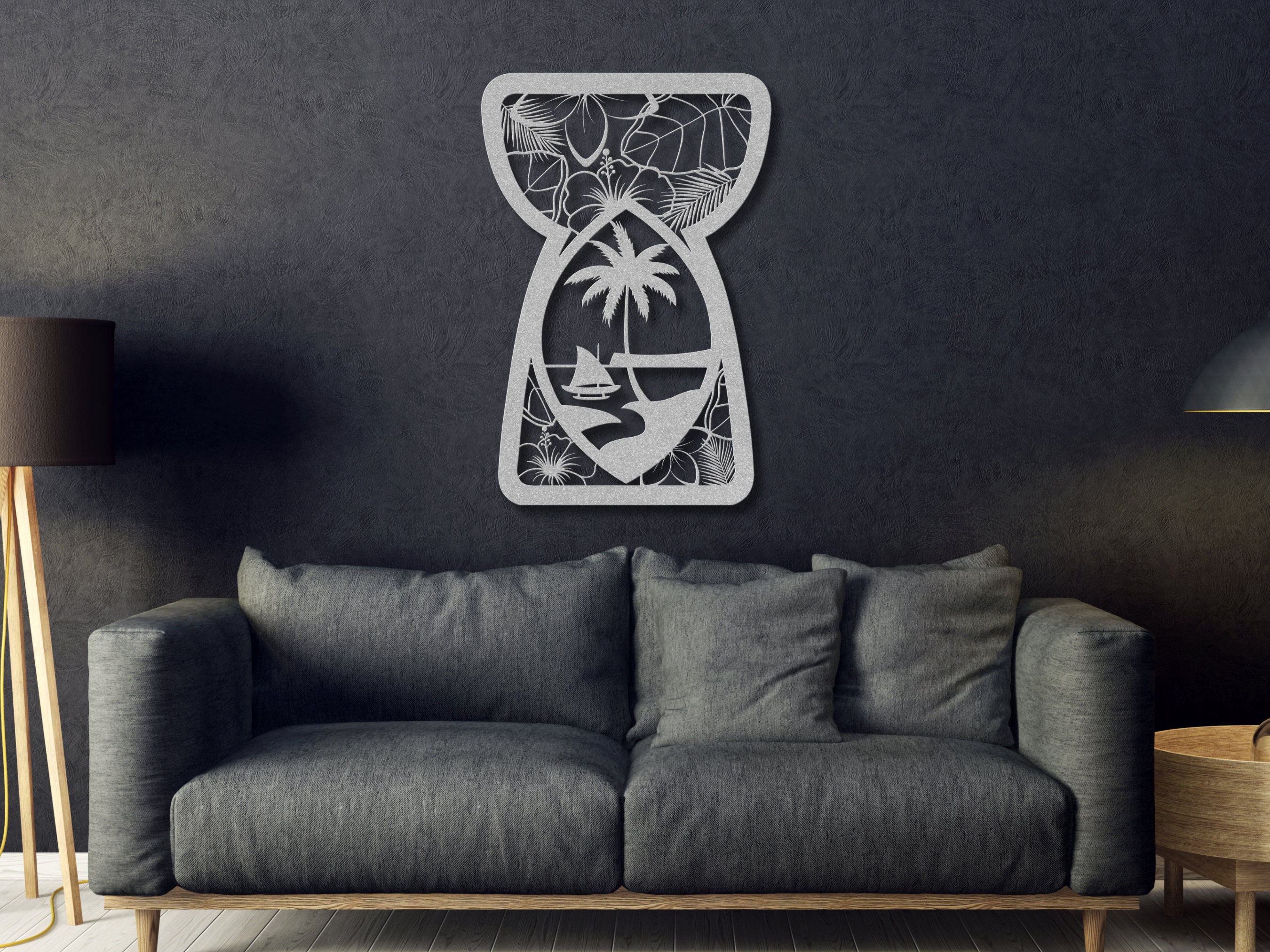 Guam Seal Latte Stone Metal Wall Art Latte Stone Art Guam Floral Wall ...