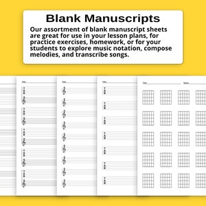 Guitar Printable Diagram Bundle - 144 Guitar Chords, Circle of Fifths ...
