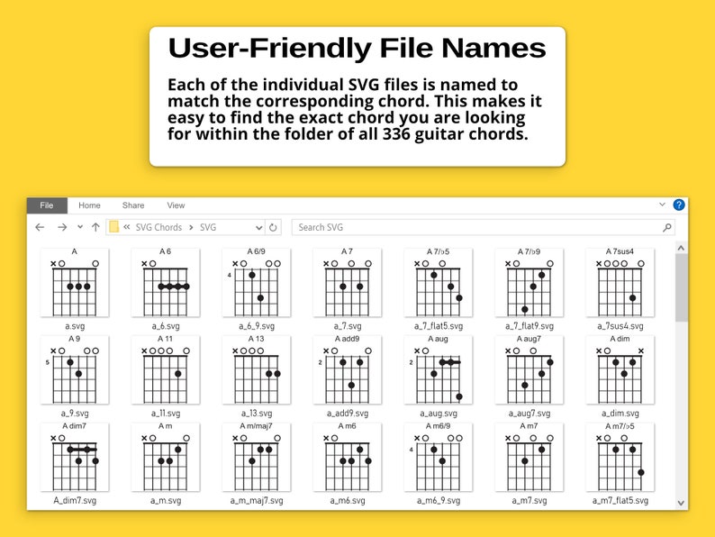 Guitar Chords SVG Bundle, 336 Chord Diagrams for Your Design Projects ...