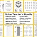 Guitar Fretboard Poster Note Chart, Color Fret Music Diagram and Treble ...
