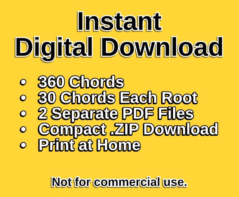 360 Printable Guitar Chord Flashcards | Music Theory | 30 Chords Each ...