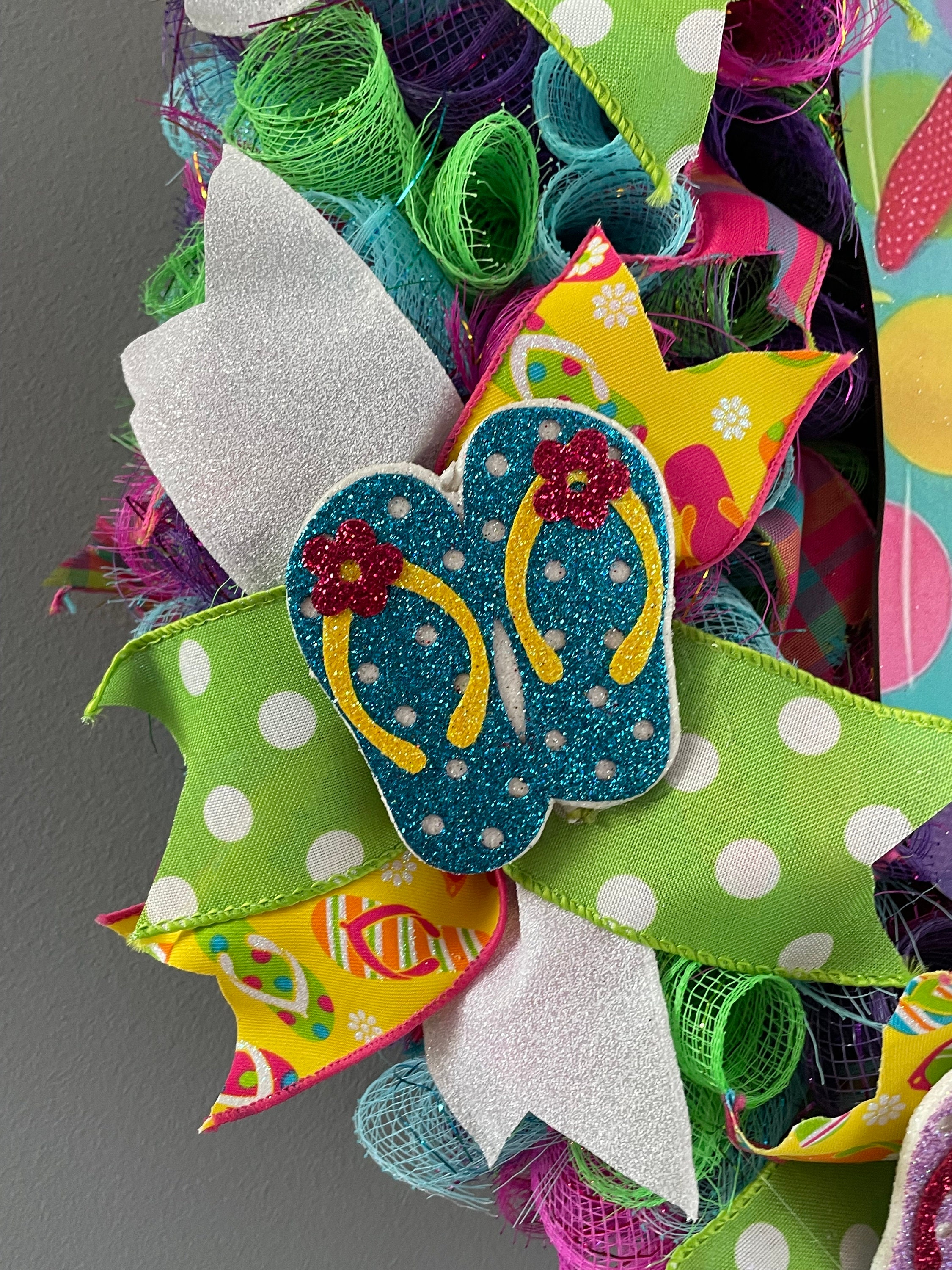 Beach Themed Deco Mesh Wreath - Etsy