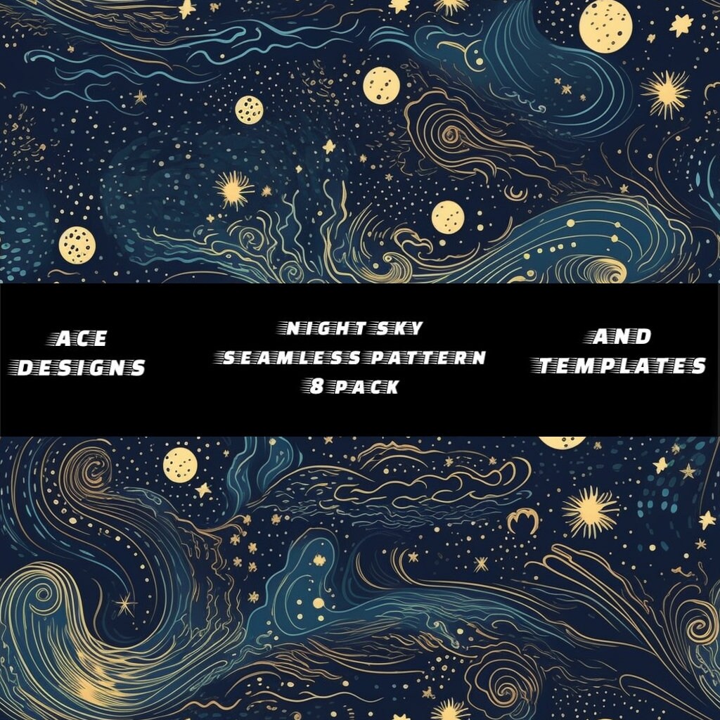 Night Sky Seamless Patterns Stars Digital Download Sky Pattern Digital ...