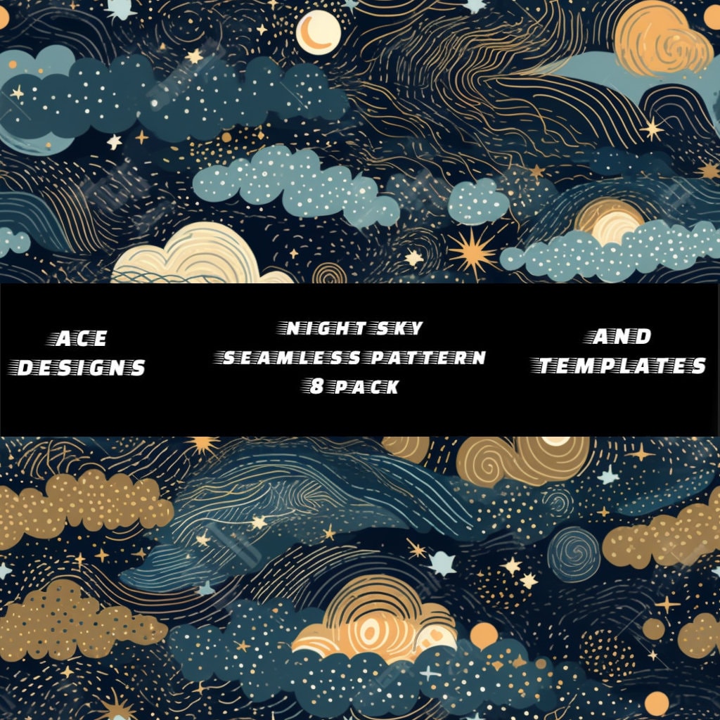 Night Sky Seamless Patterns Stars Digital Download Sky Pattern Digital ...