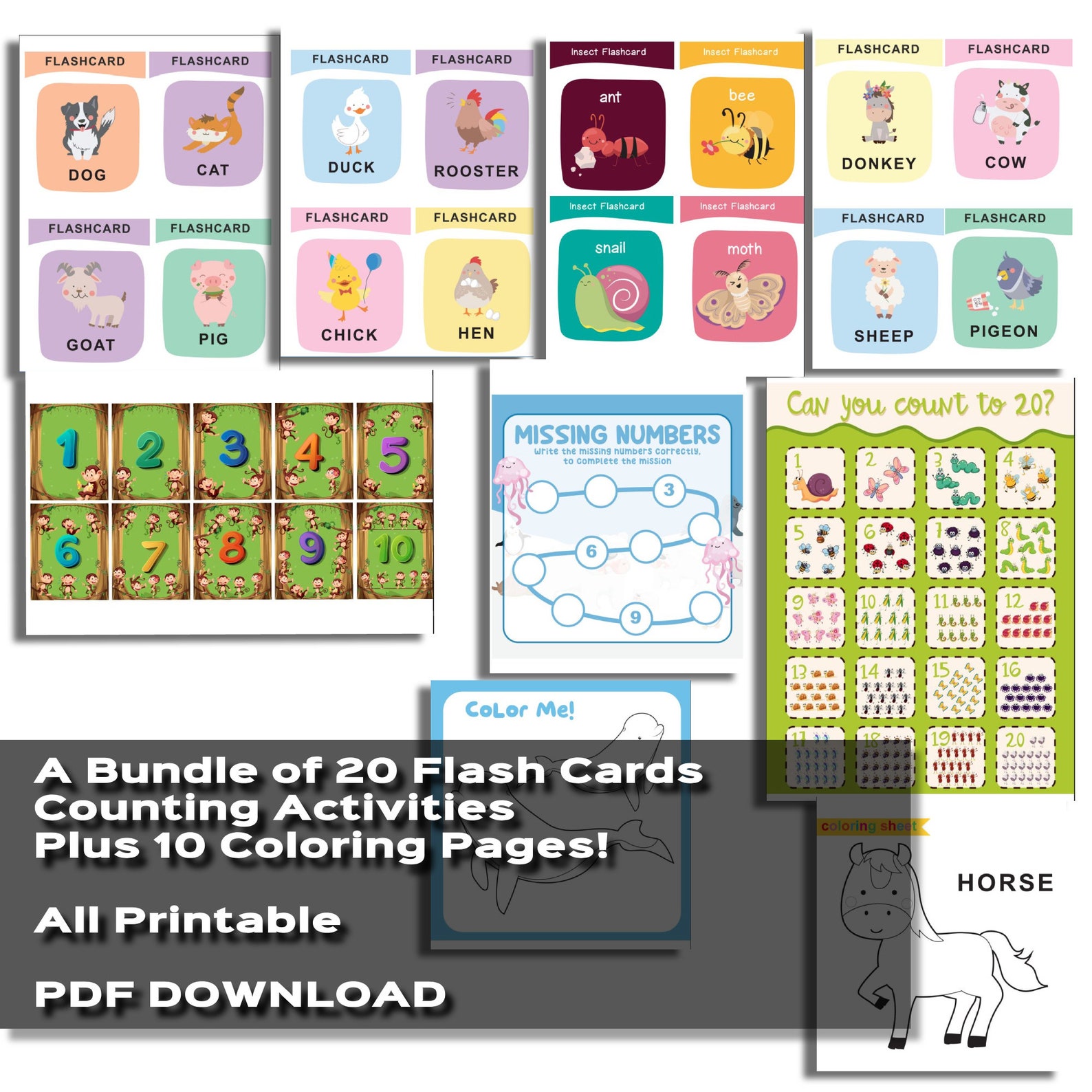 Printable Flash Cards Pre School Flash Cards Learning Activities ...
