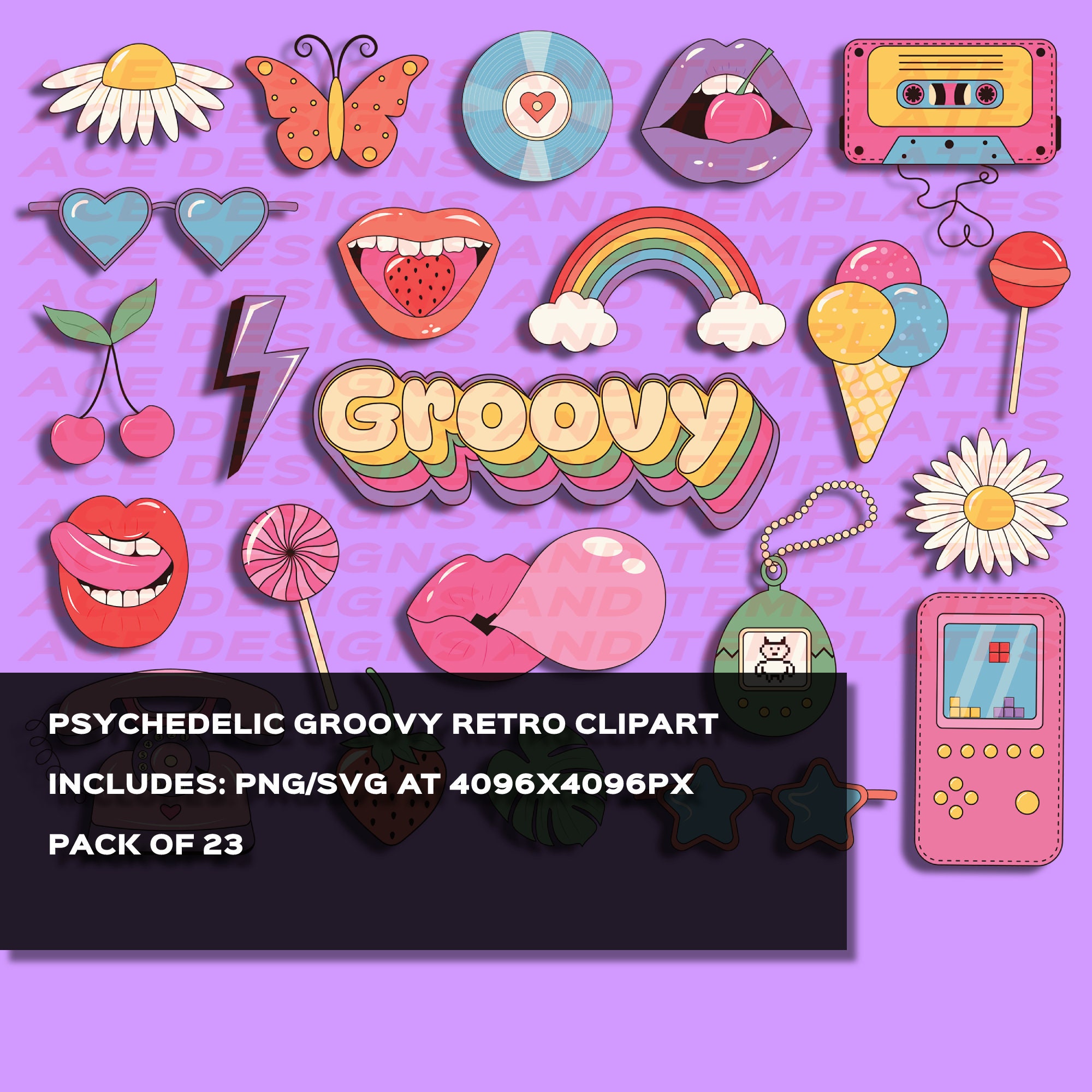 Retro Psychedelic Clipart