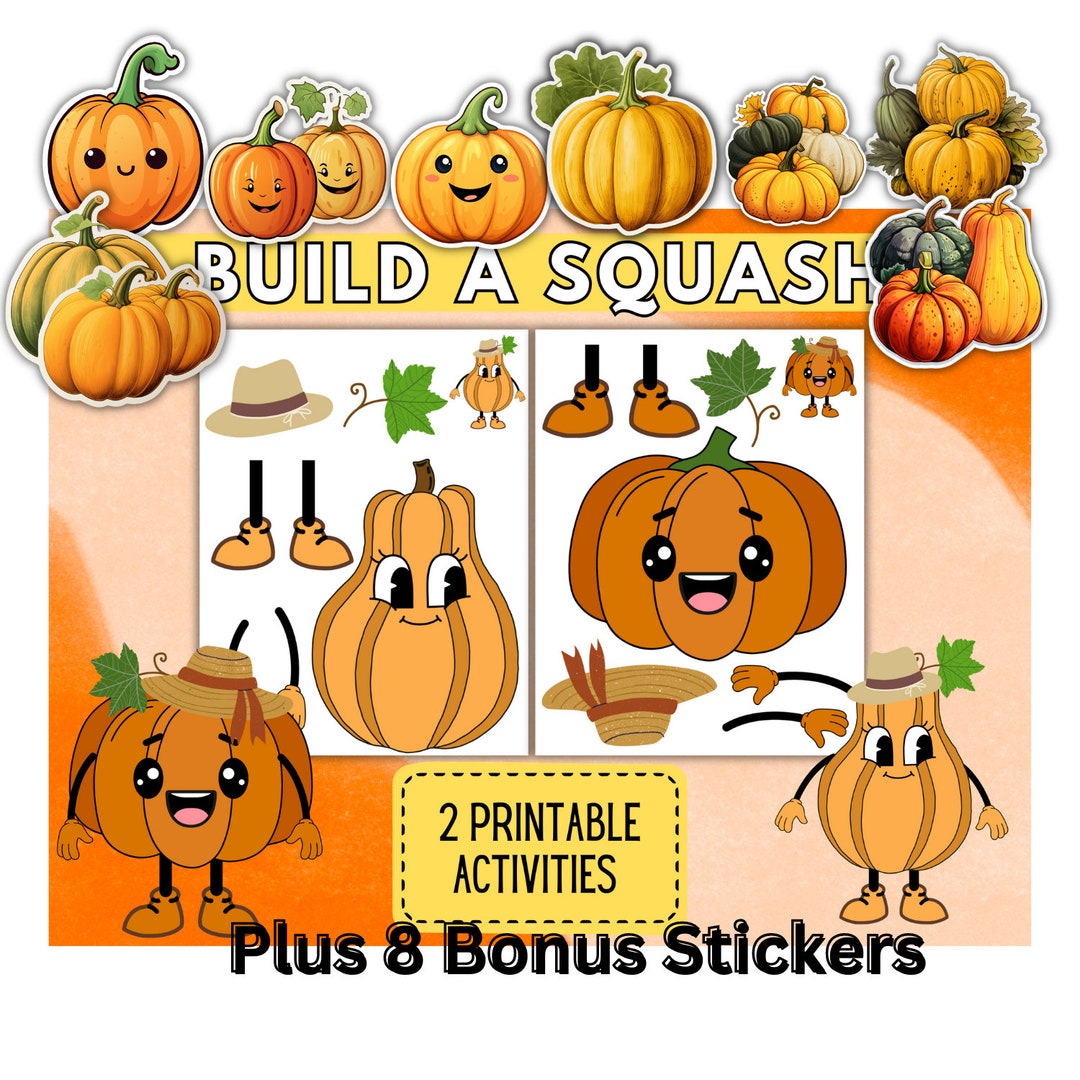 Printable Build a Squash Craft Kit Printable Build a Pumpkin - Etsy ...
