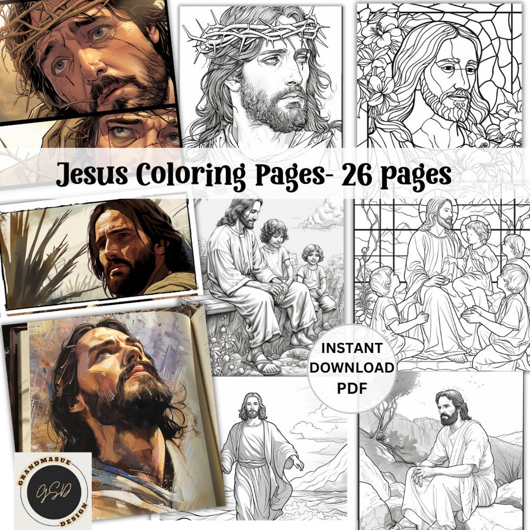 Jesus Christ Coloring Page, Jesus and Children Coloring Pages, Easter ...