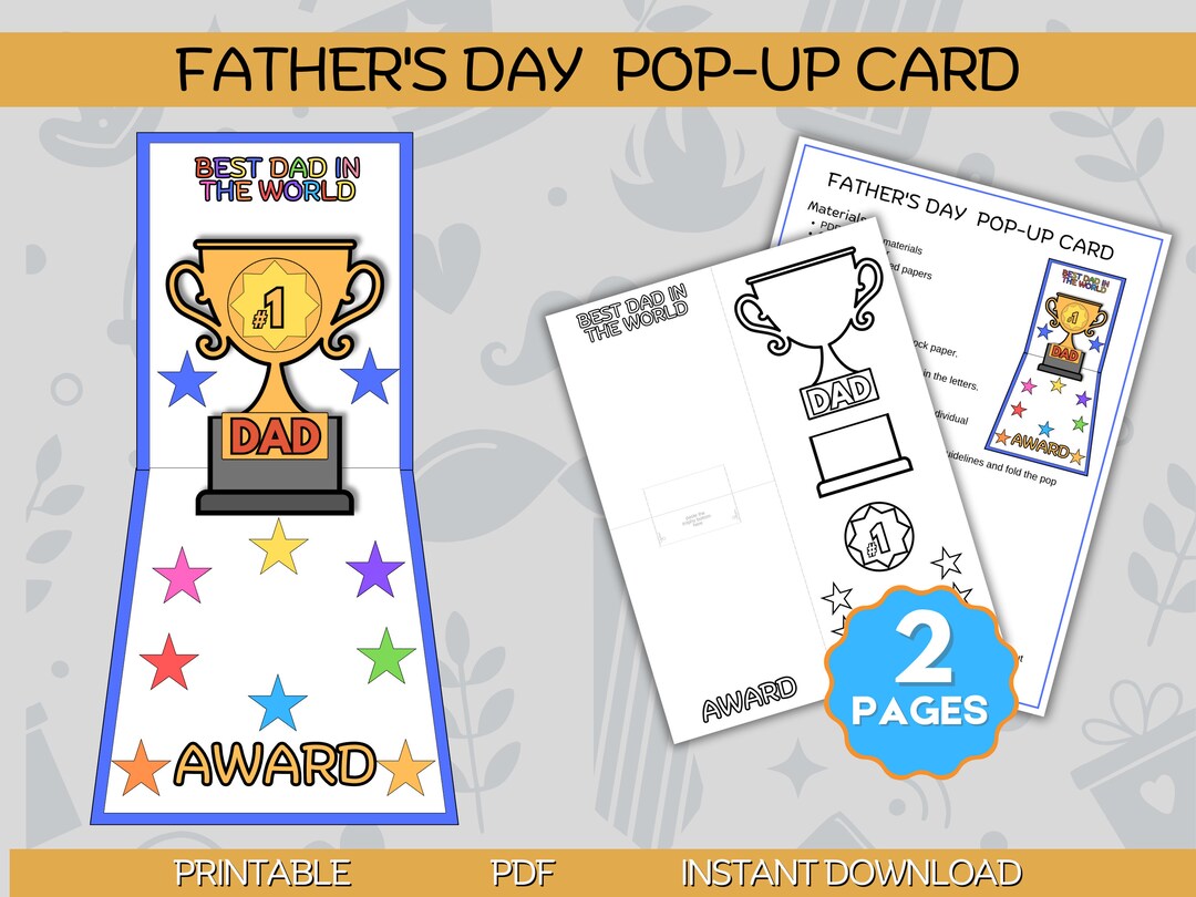 Happy Fathers Day Pop up Card, Pop up Card for Father's Day, Worlds ...