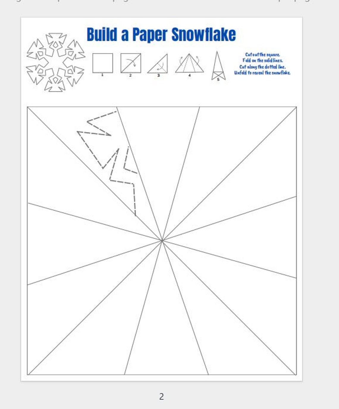 Snowflake Outline Printable, Snowflake Cutout Printable, Printable Pdf ...
