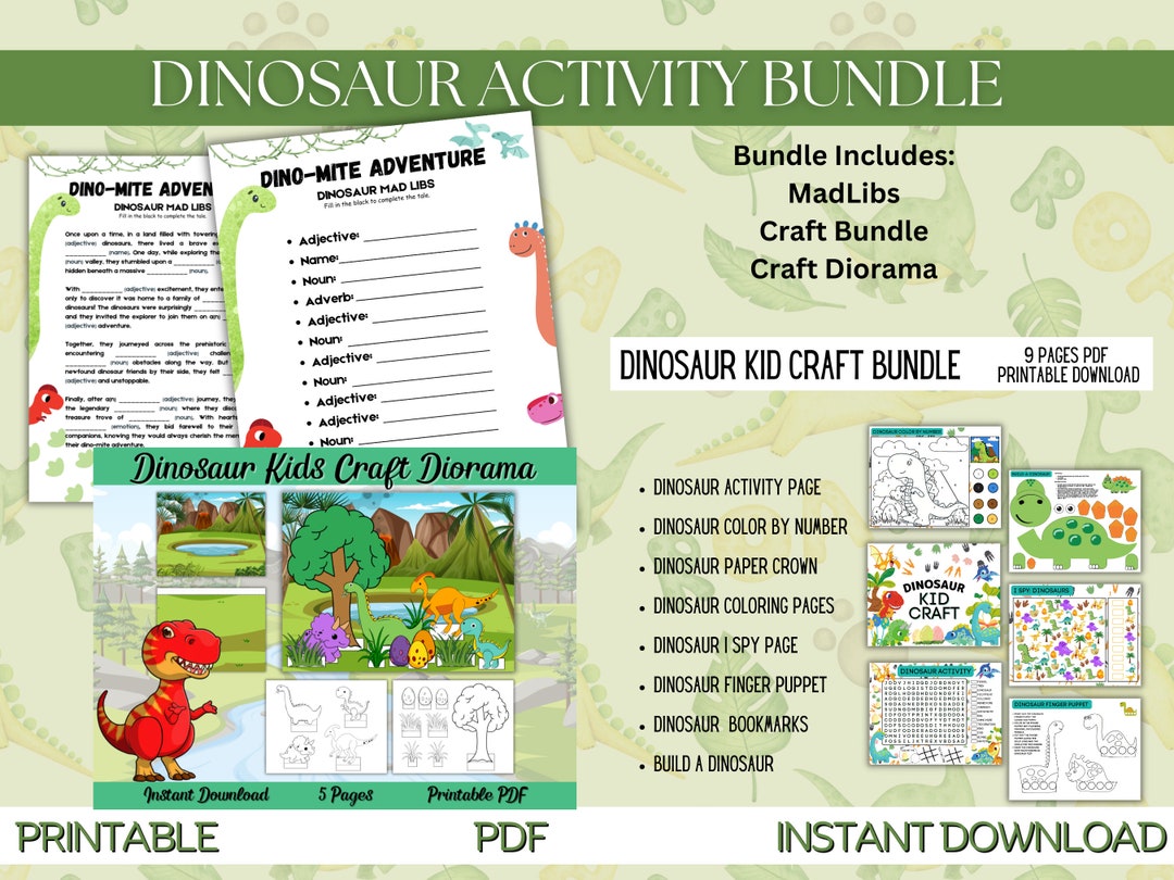 Dinosaur Diorama-dinosaur Activity Bundle-dinosaur Activity Book-dino ...