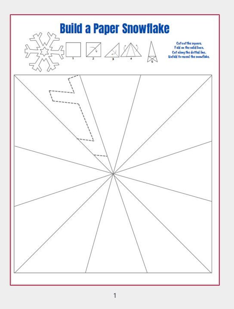 Snowflake Outline Printable, Snowflake Cutout Printable, Printable Pdf ...