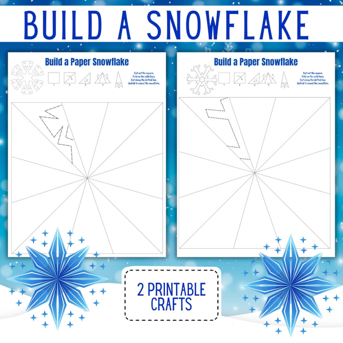 Snowflake Outline Printable, Snowflake Cutout Printable, Printable Pdf ...