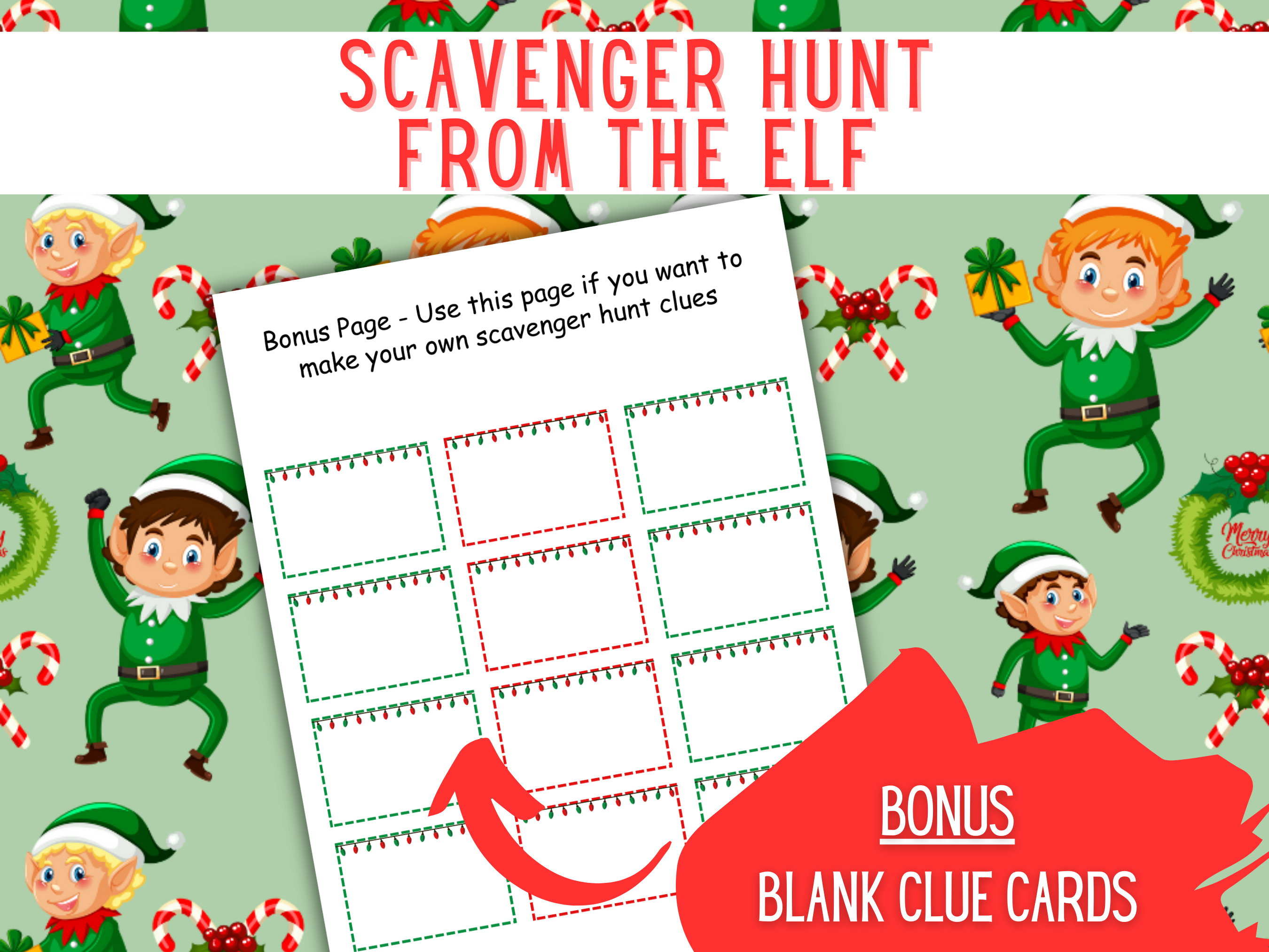 Printable Elf Scavenger Hunt-printable Christmas Scavenge Hunt - Etsy