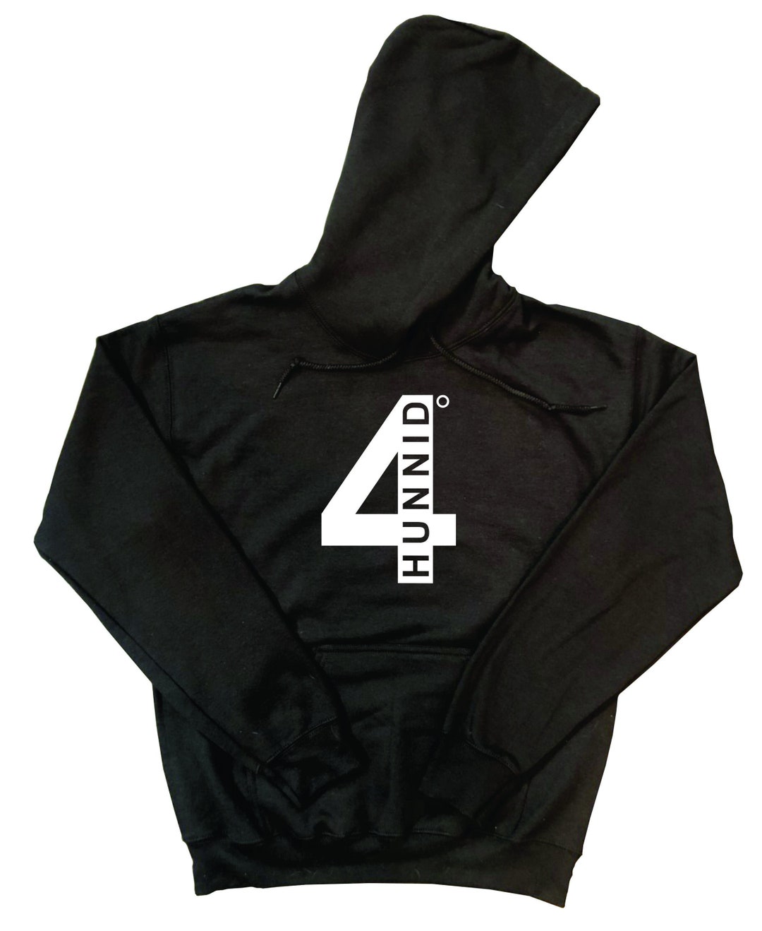 4 Hunnid Hoodie Black W/ White Design - Etsy