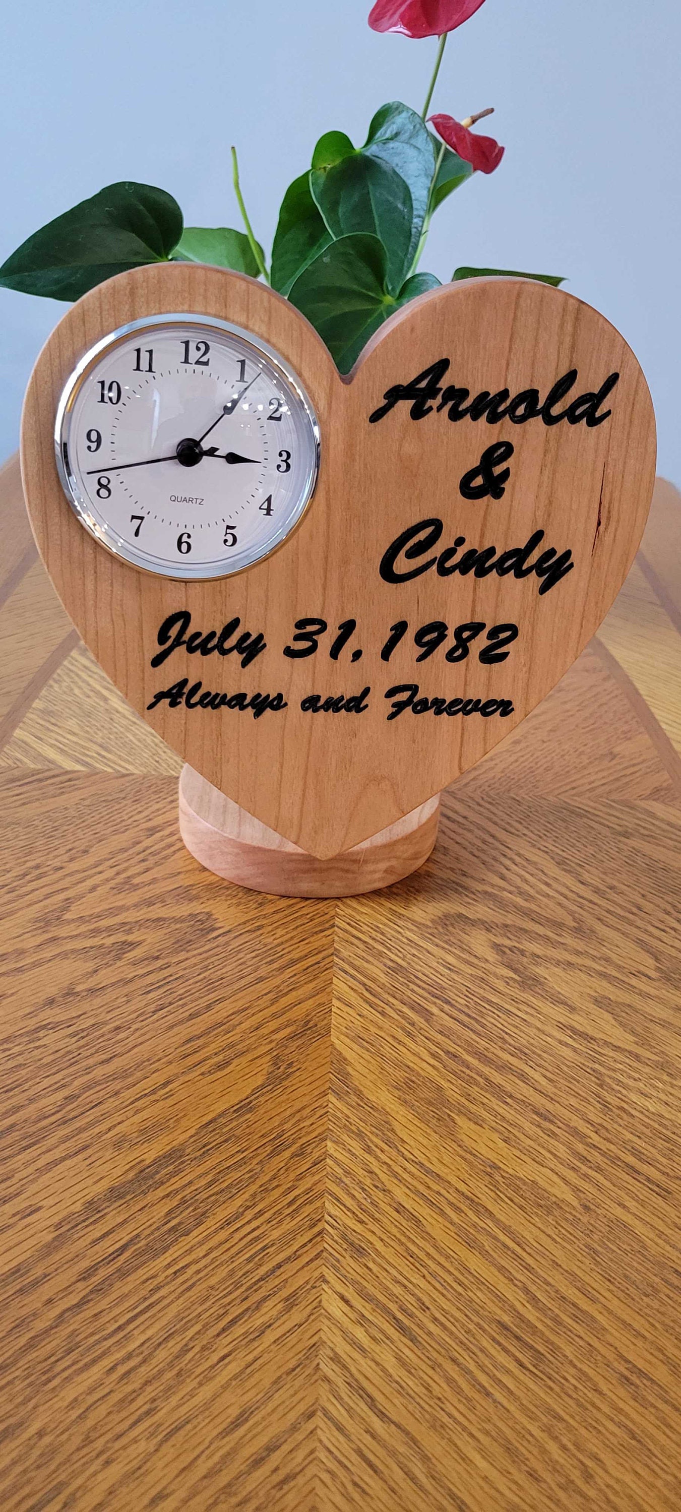 Personalized Wooden Desk Clock, Custom Desk Clock, Personalized Desk ...