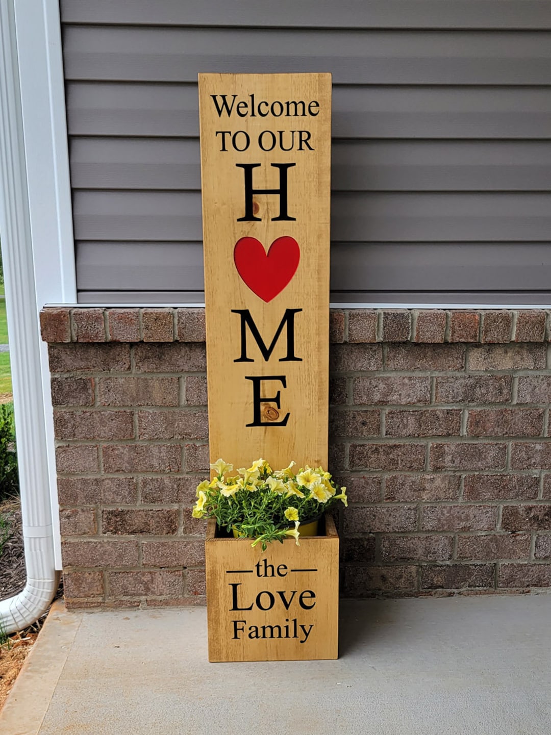 Personalized Welcome Sign Flower Box - Etsy