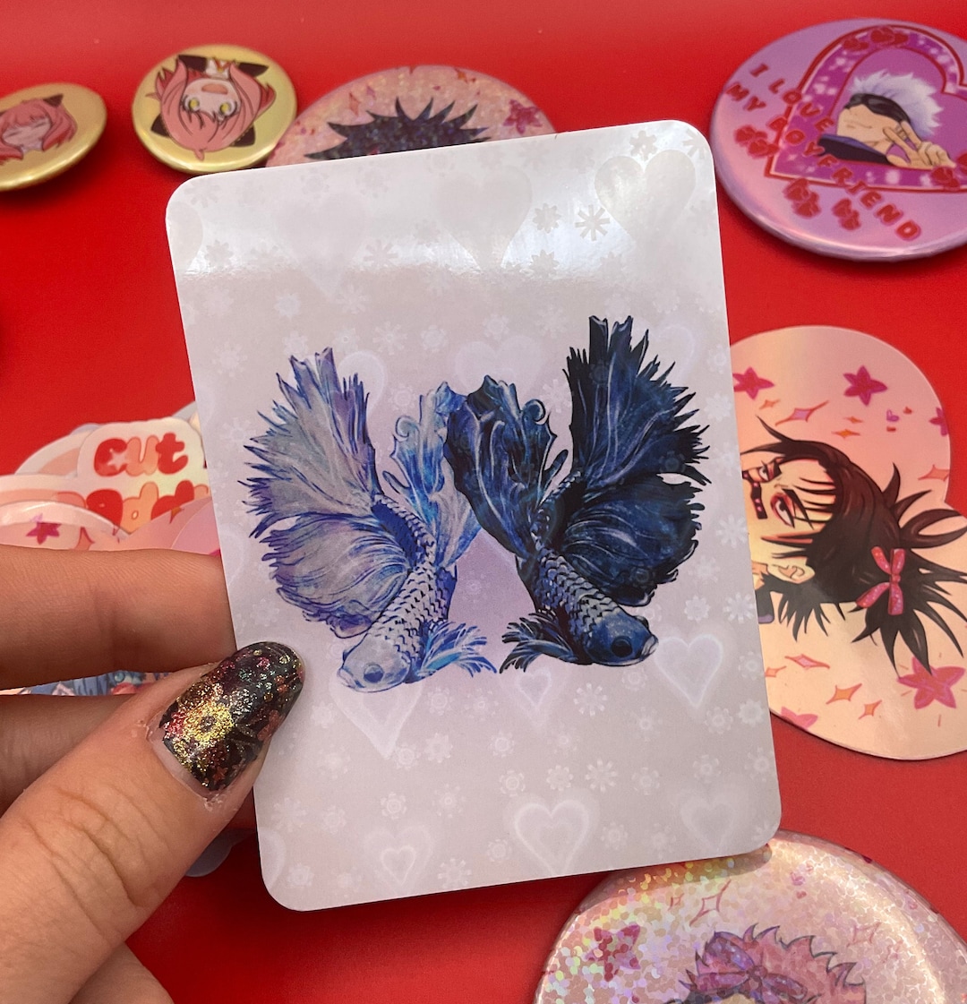 JJK Beta Fish Photo Card Mini Print Gift Holographic Hearts - Etsy