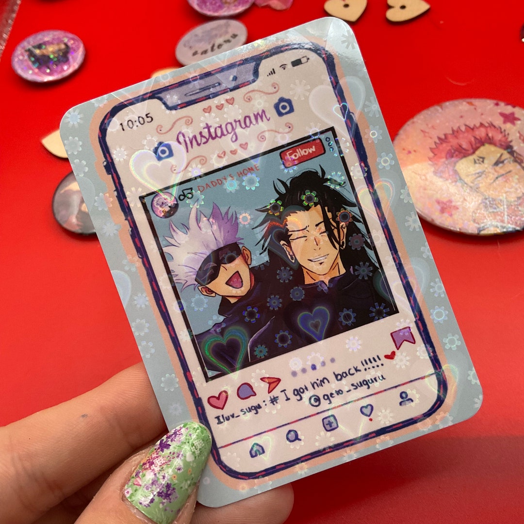JJK Anime Sat0sugu Photo Card Mini Print Gift Holographic Hearts - Etsy