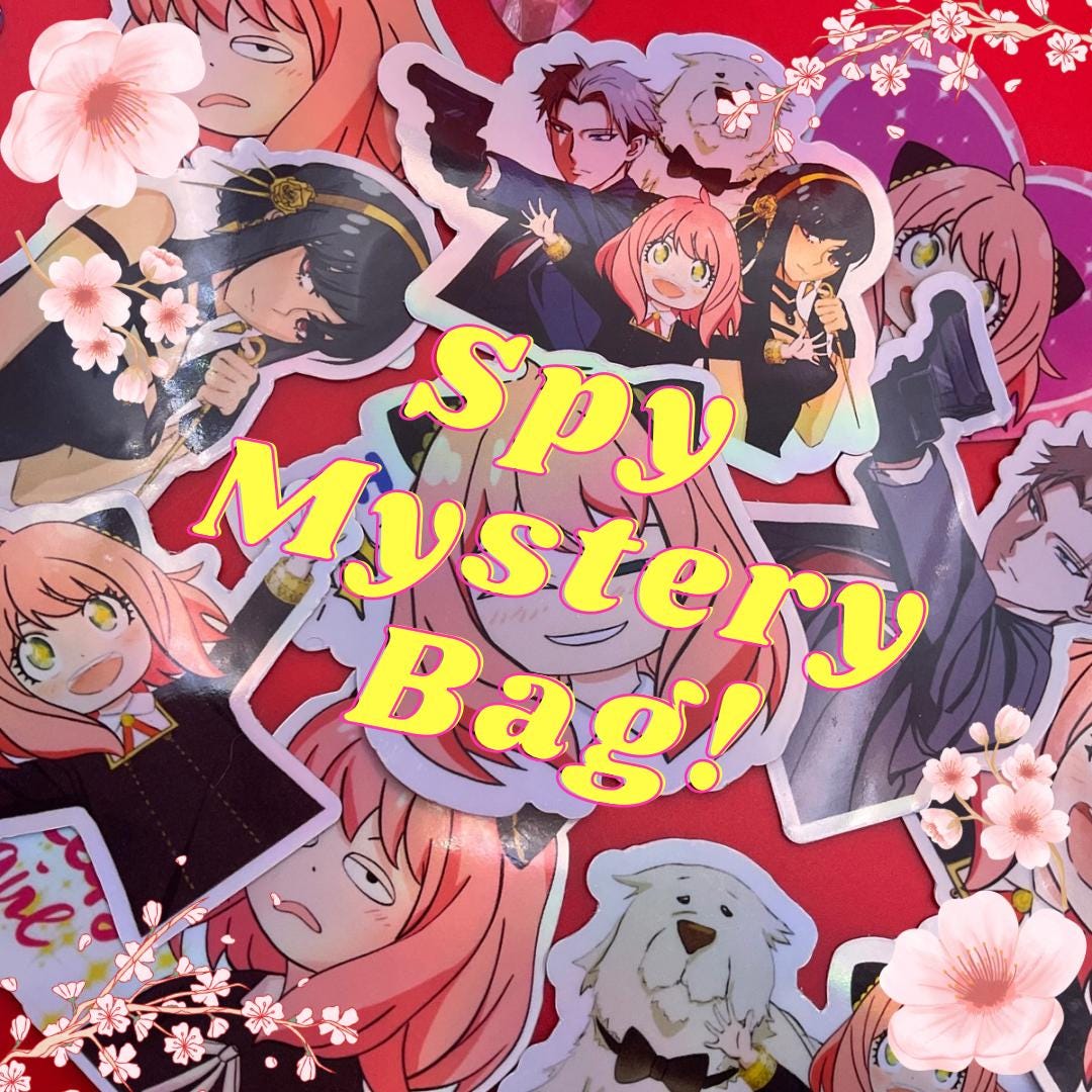Spy Mystery Box Anime Sticker Pack Bookmarks Free Gift Wrap ...